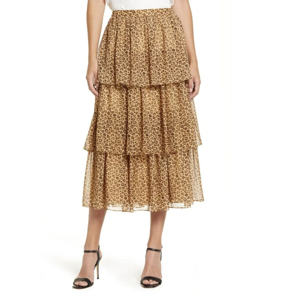 Rachel Parcell | Skirts | Rachel Parcell Print Tiered Ruffle Skirt ...